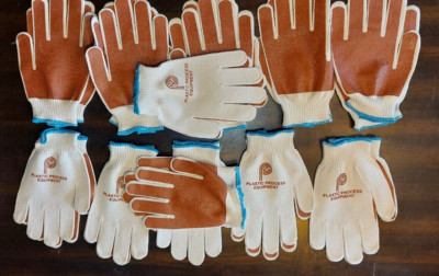 12 Pair Plastic Process Equip Small Cotton/Polyester Work Gloves ...