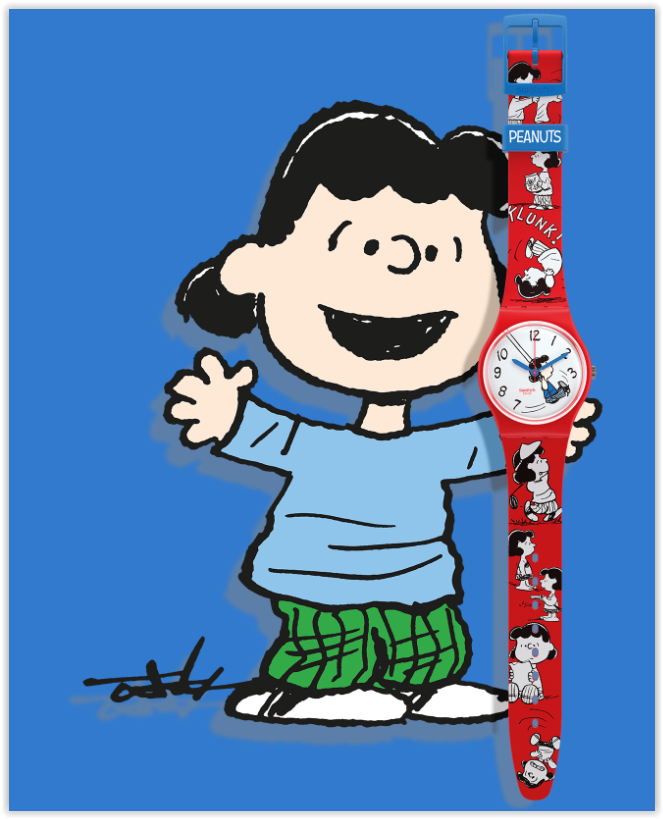 NIB Swatch x Peanuts KLUNK! Lucy Van Pelt SO28Z106 Watch | eBay