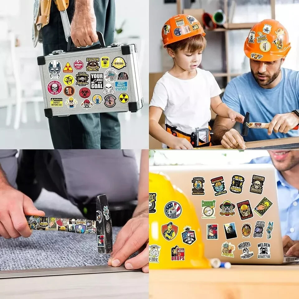 400 Pack Hard Hat Stickers Funny Tool Box Sticker Helmet Welding ...