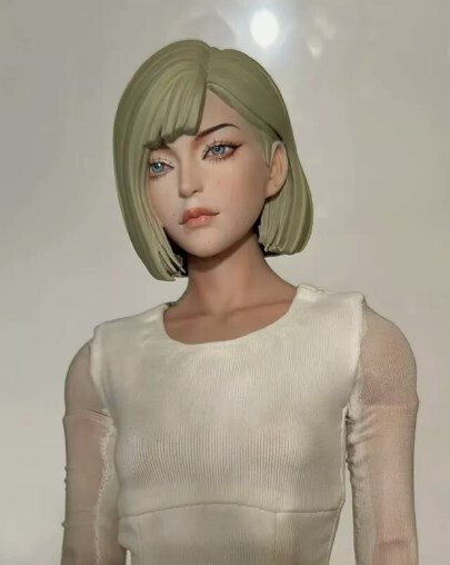 Painted 1/12 Short Hair Girl Head Sculpt For 6" Female Action Figure ...
