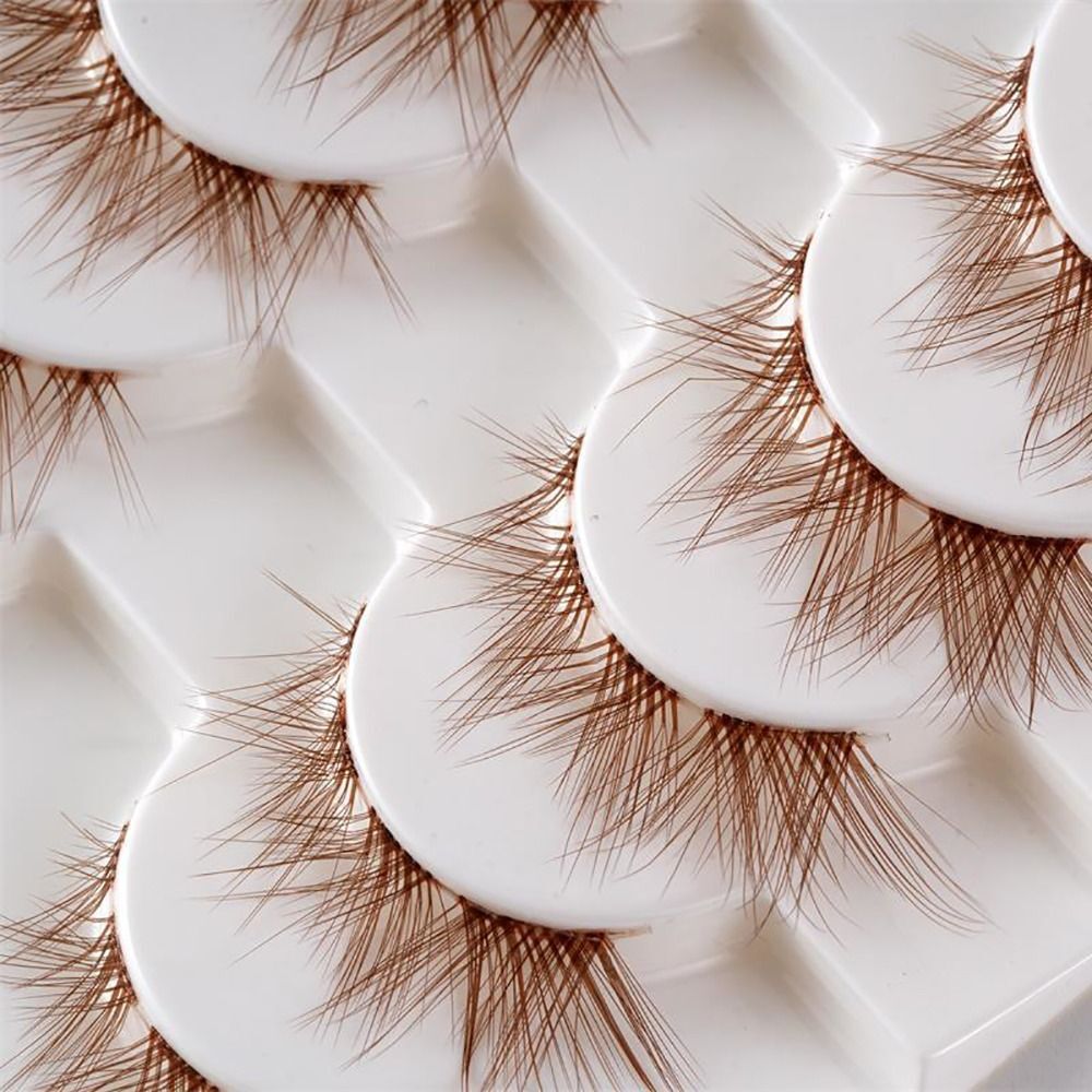 7 Pairs Mink Cluster Lashes Brown Wispy Eyelashes Women Beauty | eBay
