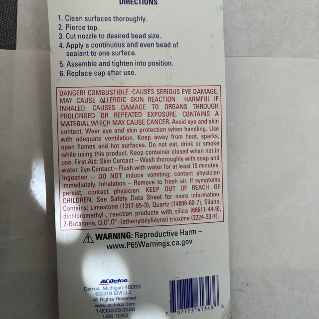 GM OEM ACDelco RTV Engine Sealant 10-2006 88864346 #216 for sale online ...