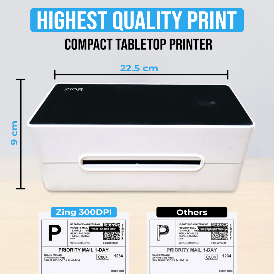 Zing® PRO Series 300DPI Thermal Label Printer Black Auto Print 150mm ...