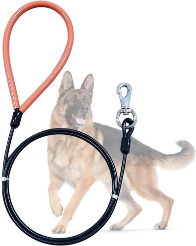 Heavy Duty Dog Leash, Chew Proof Metal Leash for Large Dogs (Up to ...