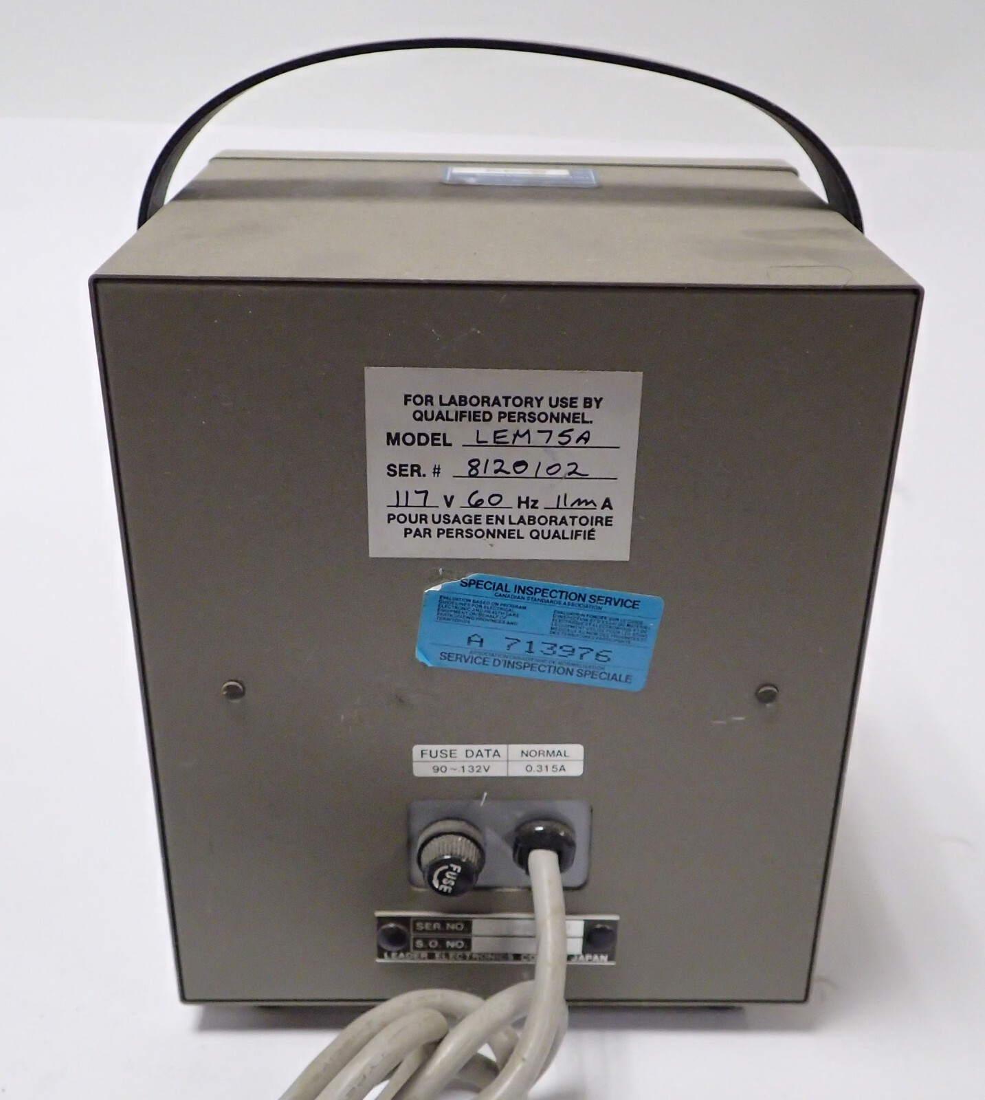 LEADER LEM-75 ELECTRONIC MULTIMETER INPUT: 117V 60Hz 11mA VERY GOOD ...