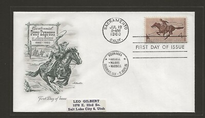 1960 US 4c Pony Express Centennial FDC Scott #1154 | eBay