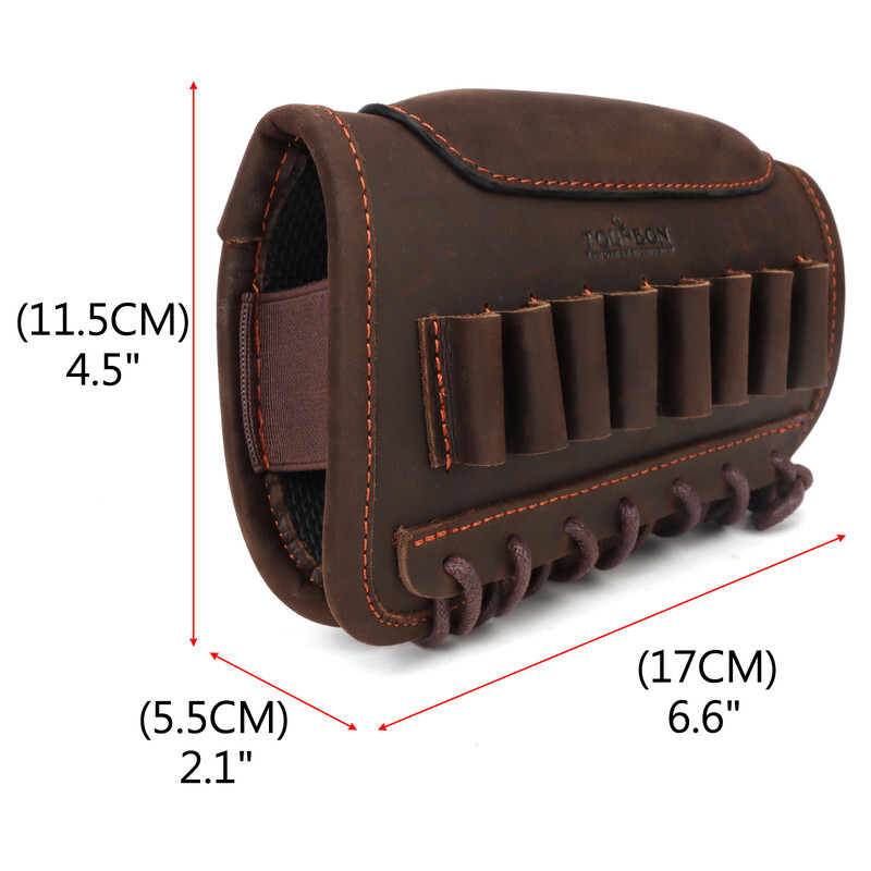 TOURBON Leather Rifle Cheek Riser Buttstock Ammo Holder for 30-30 30-06 ...