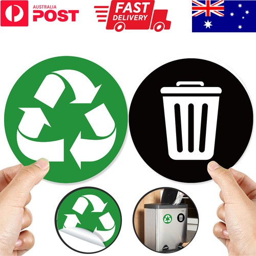 Recycle General Waste Trash Rubbish Bin Stickers Waterproof Decal Sign ...