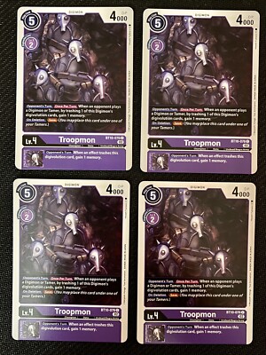 (4x) Digimon TCG Troopmon BT10-076 C Xros Encounter Playset | eBay