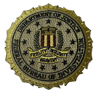 FEDERAL BUREAU of INVESTIGATION DOJ GREEN SUBDUED SEAL PATCH PD4 | eBay