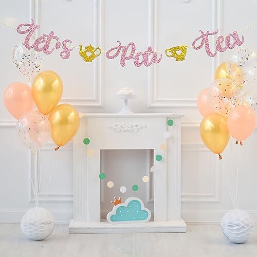 Let's Par Tea Banner Tea Party Decoration Bunting Sign Partea Theme ...