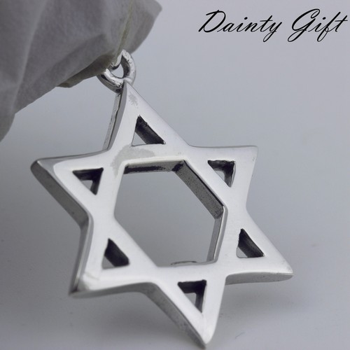 Women Men Solid 925 Sterling Silver 30 mm Jewish/Hebrew Star of David ...