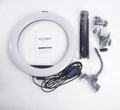 Mactrem 10” LED Ring Light Kit YouTube Videos 10 Brightness Levels M-A007 | eBay