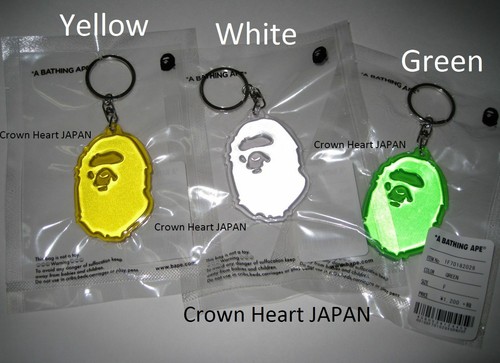 New A BATHING APE APE HEAD REFLECTIVE KEYCHAIN from BAPE (Choose one ...