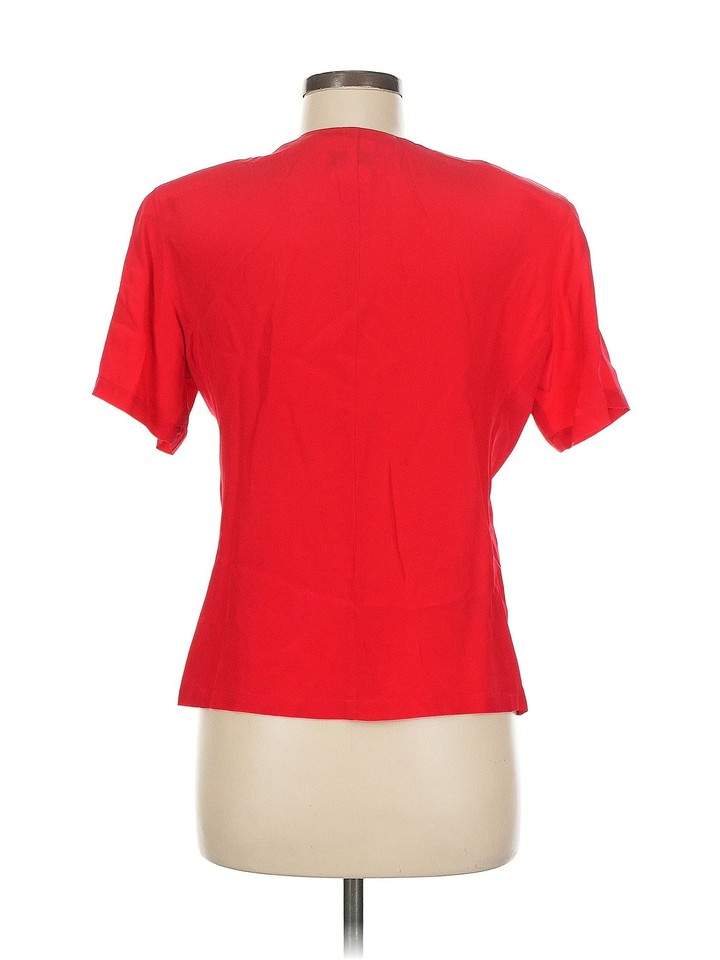 Silk Land Women Red Short Sleeve Silk Top 6 | eBay