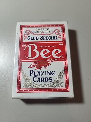 "Bee" Diamond® Back - Club Special Playing Cards, Single Deck (Red ...