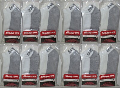 12 PAIRS Men's WHITE Snap-On LOW PROFILE Socks LARGE *FREE SHIP* MADE ...