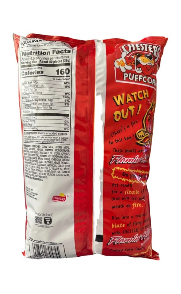 (4 Pack) Chesters Puffcorn Snack Flaming Hot 4.25 Oz Each | eBay