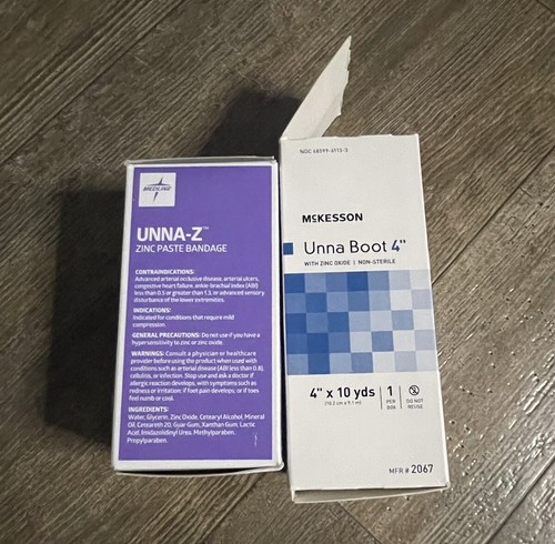 Unna Boot with Zinc Oxide 4" x 10 Yards, Set Of 2 New Sealed Exp 2026/ ...