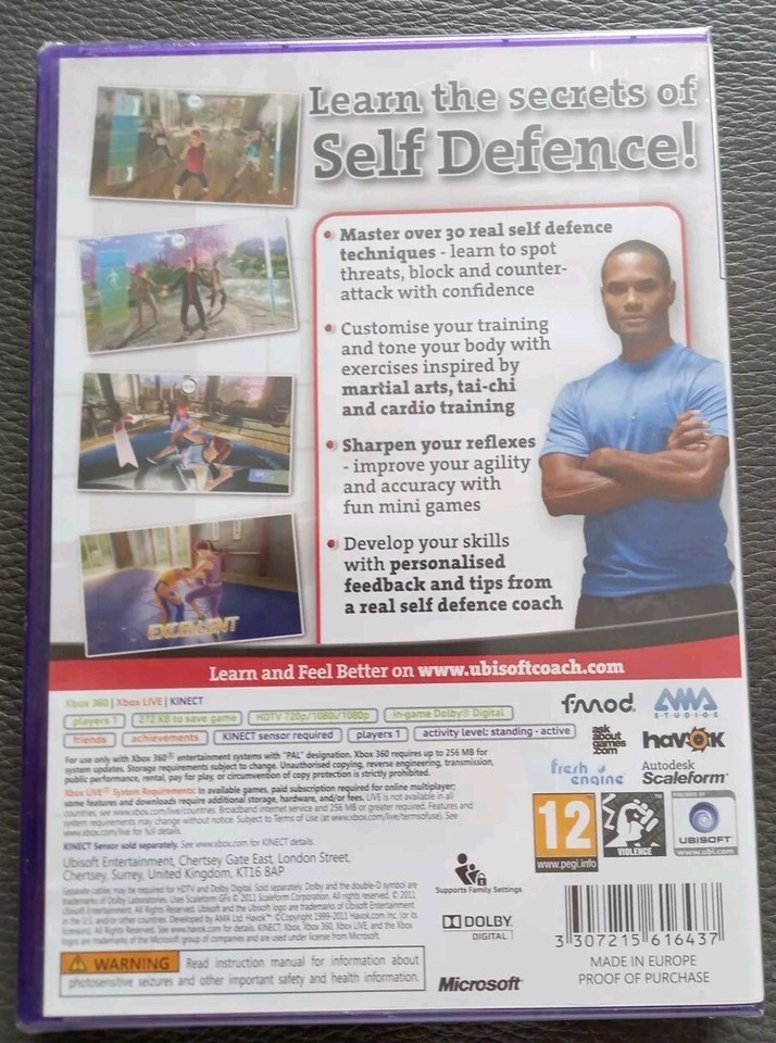 My Self Defence Coach Xbox 360 Kinect Game PAL Martial Arts Fitness ...