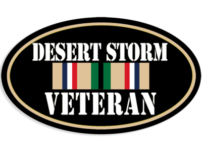 3x5 inch Oval Desert Storm Veteran Sticker (decal bumper car vet ...