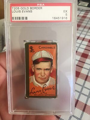 1911 T205 Gold Border Louis Evans PSA EX 5 Hassan St Louis Cardinals | eBay