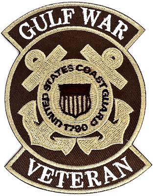 US COAST GUARD GULF WAR VETERAN MILITARY EMBROIDERED IRON ON PATCH EE ...