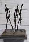 Three Walking Men Surrealist Abstract Stick Figure Man Bronze Sculpture ...
