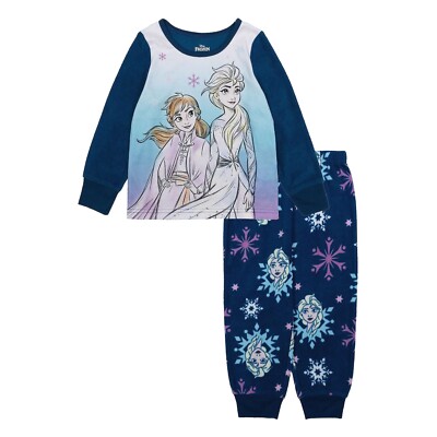 DISNEY Girls Frozen Pajamas Set Toddler 5T 5 Elsa Anna Sisters Princess ...