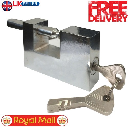 90MM HEAVY DUTY SHUTTER PADLOCK HIGH SECURITY ANTI RUST SHACKLE PAD ...