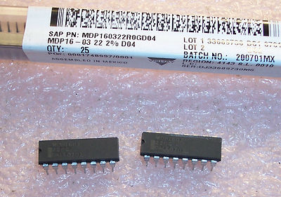 QTY (25) 22 Ohm 2% 16 PIN DIP ISOLATED RESISTOR NETWORKS MDP1603-220G ...