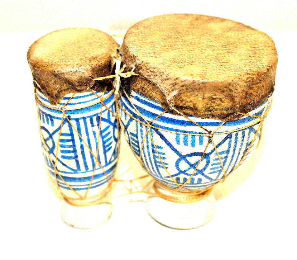 MINIATURE Drum Moroccan Authentic Bongos Handmade Percussion INSTRUMENT ...