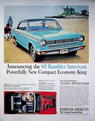 1964 Rambler American Car Sky Blue Automobile Vintage 60s Print Ad ...