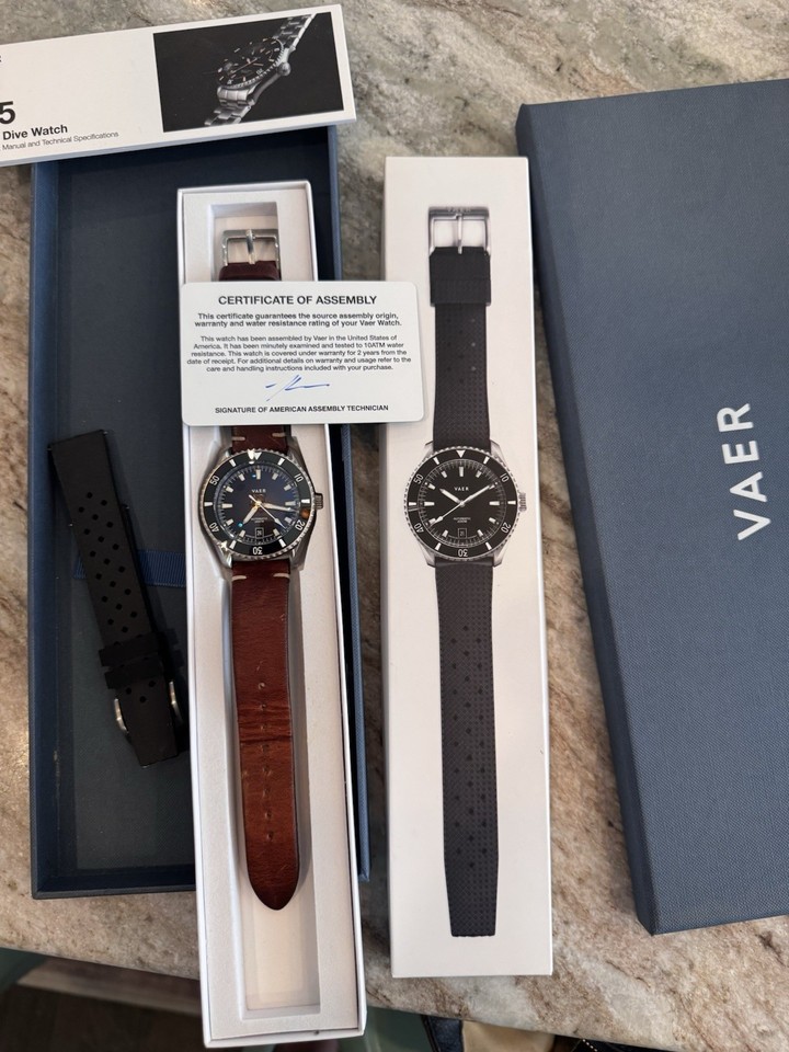 Vaer D5 Meridian Automatic Dive Watch 39mm Black, Sapphire, 200M Water ...