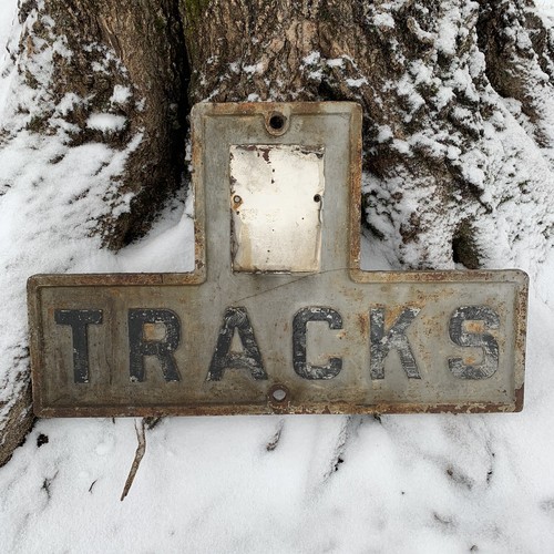 Antique Cast Iron Railroad Tracks Sign Louisville Kentucky Peerless | eBay