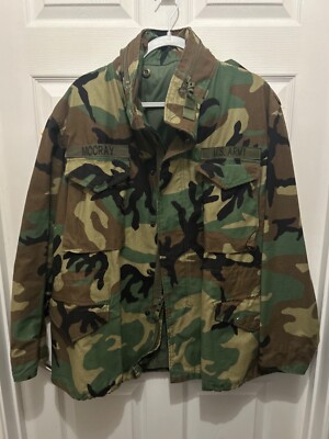 US Army Cold Weather Field Jacket M65 Woodland Camo Men Large Short ...