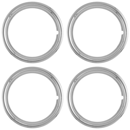 Set of 4 15" CHROME WHEEL TRIM RINGS Beauty Rims Ring Glamour Band for ...