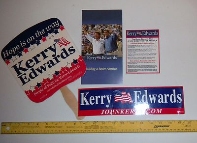 Kerry Edwards Four Piece Collection People of Faith Fan Bumper Sticker ...
