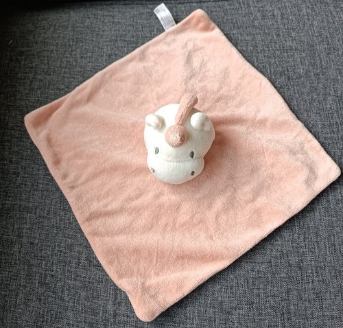 040🌟Doudou plat licorne rose Corail blanc BAMBINO | eBay