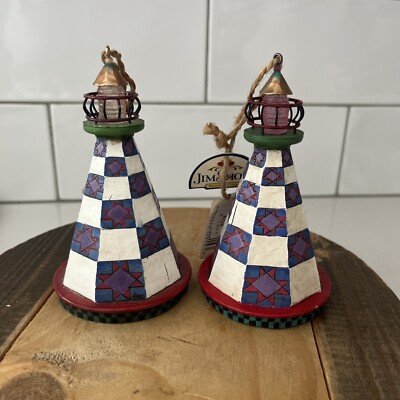 Lot Of 2 Jim Shore Lighthouse Ornaments #4008192 Lighthouse Nautical ...