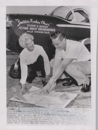 1954 Flying Great Grandmother Zaddie Bunker Palm Springs Vintage Press ...