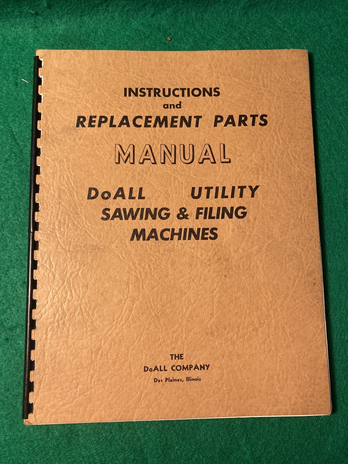 DoALL Utility Sawing Filing Machines Replacement Parts Manual | eBay