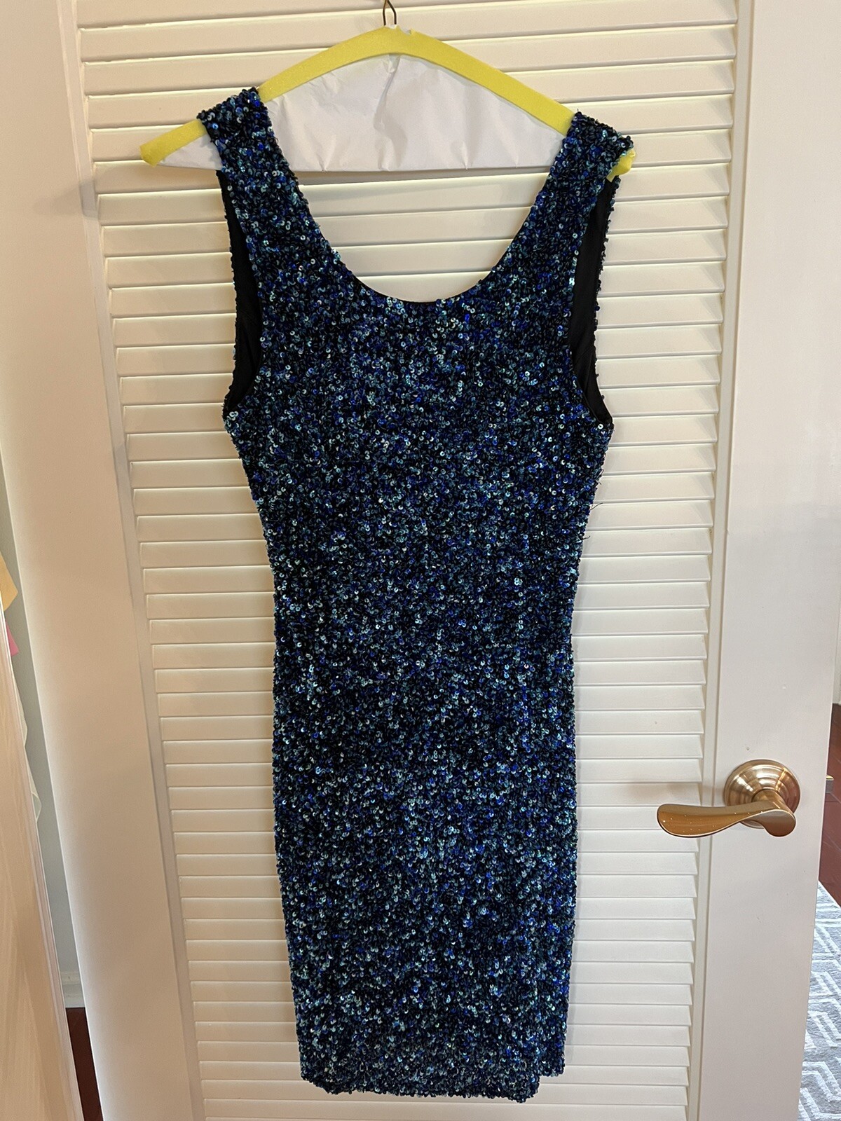 NEW Parker Sequin Blue Prom / Cocktail Dress V-Neck B… - Gem