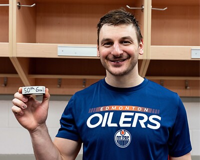 Zach Hyman 50 Goals Puck 2024 Edmonton Oilers 8x10 NHL Hockey Photo | eBay