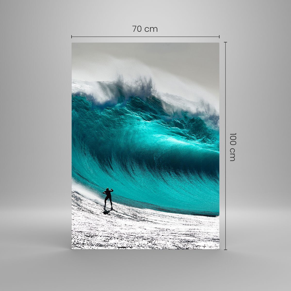 Impression sur Verre 70x100cm Tableaux Image Photo Surf Vague Turquoise ...