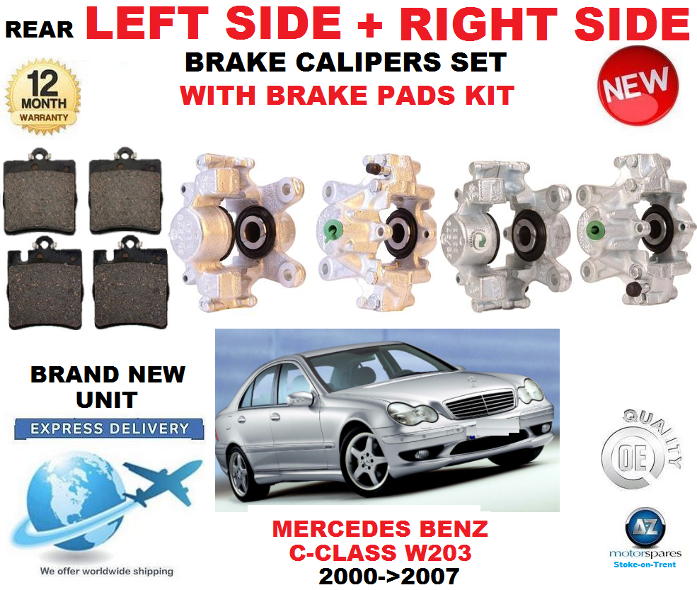 FOR MERCEDES BENZ C CLASS W203 2000-2007 REAR LEFT + RIGHT BRAKE ...