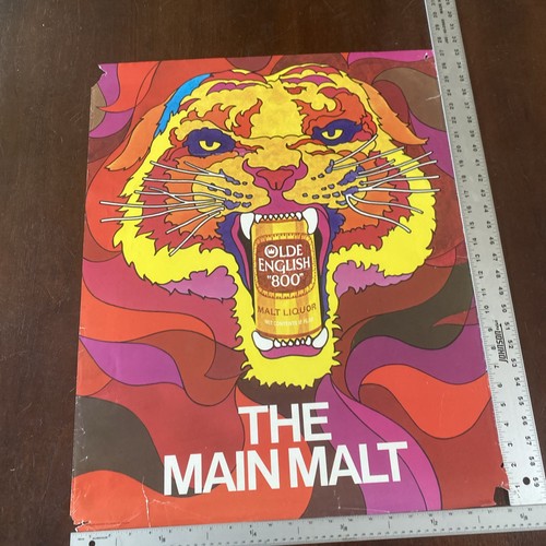 Olde English 800 Malt Liquor Vintage Poster 22” x 27” Winehard Brewing ...