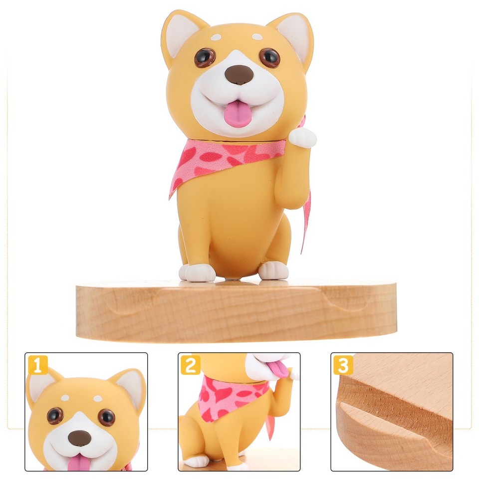 Novelty Phone Stand Decorative Holder for Desk Cell Wood Cartoon Animal ...