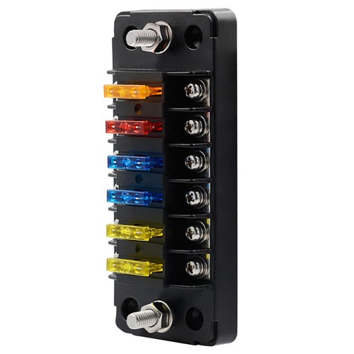 Car Plastic Fuse Box 6 Ways Fuse Holder with 12pcs for Auto Car Boat RV ...