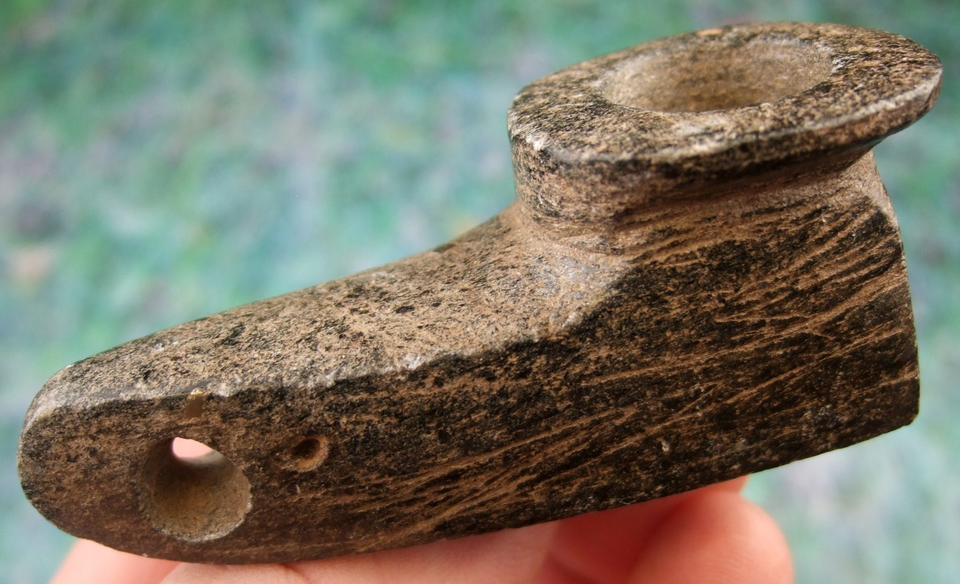 Rare Super Fine Ohio Drilled Steatite Fish Effigy Disc Pipe with COA ...